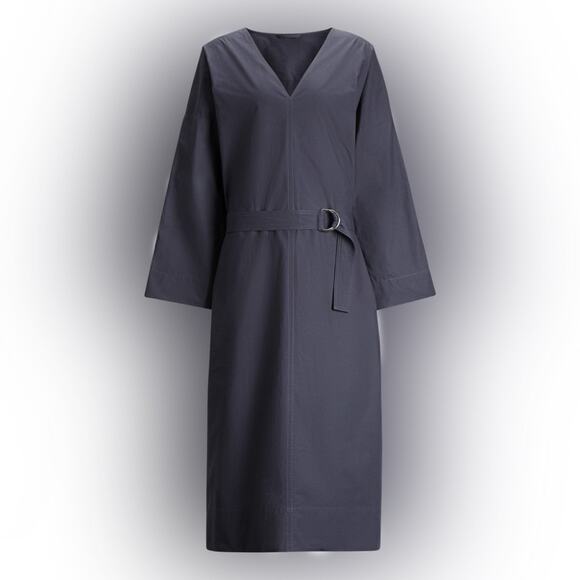 Joseph | Dresses | Joseph Navy Etta Cotton Poplin Midi Dress Lagenlook ...